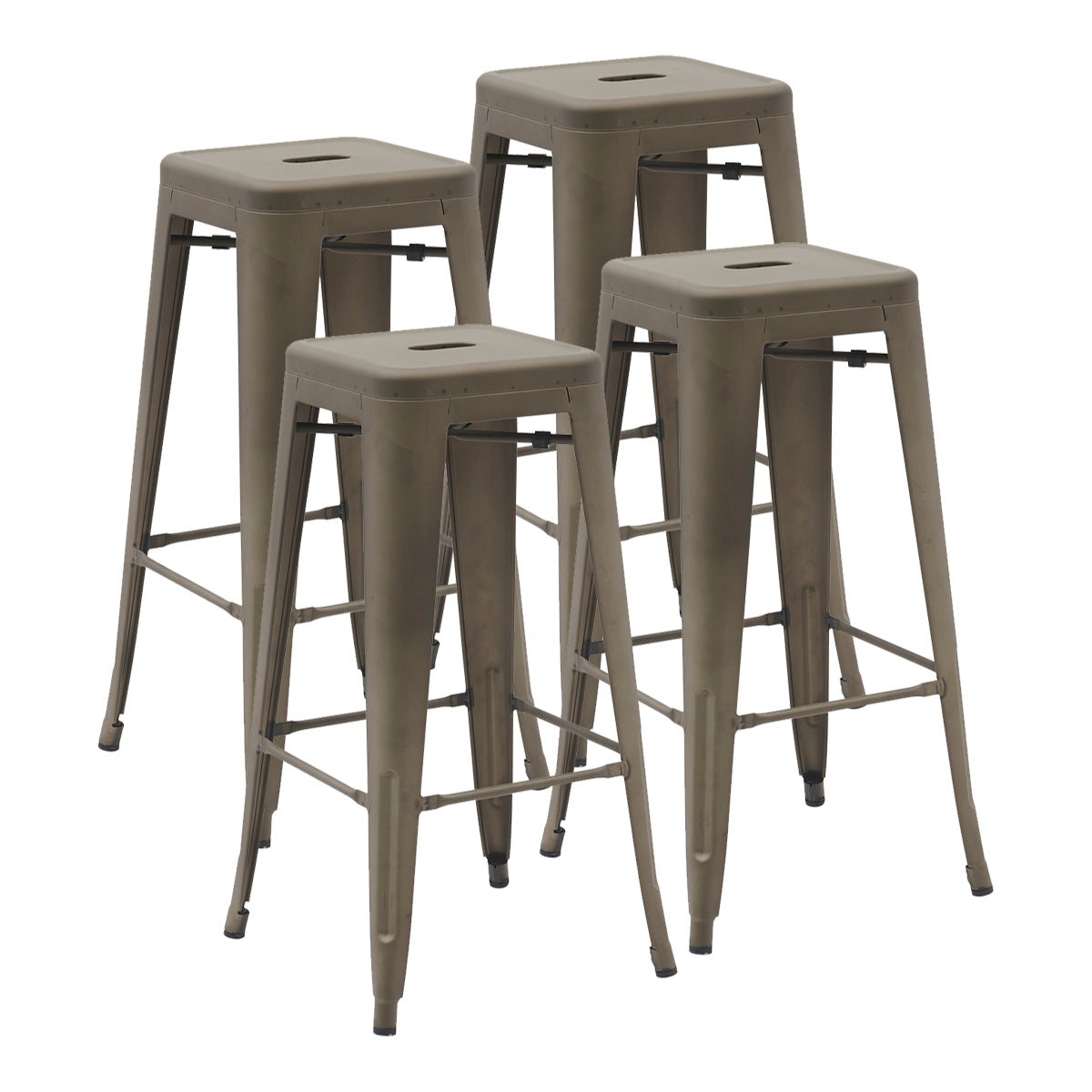 Set 4 Bancos Tolix Para Barra Restaurante 75 Cm Gris – vanligmx